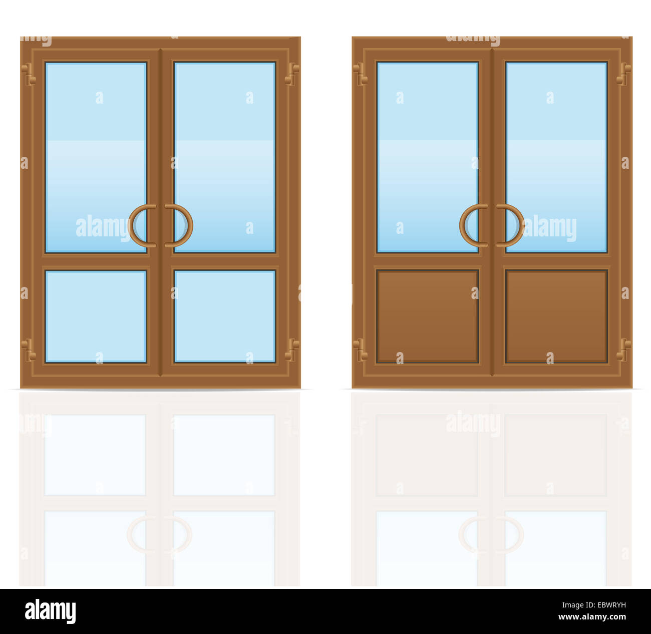 brown plastic transparent doors illustration isolated on white ...