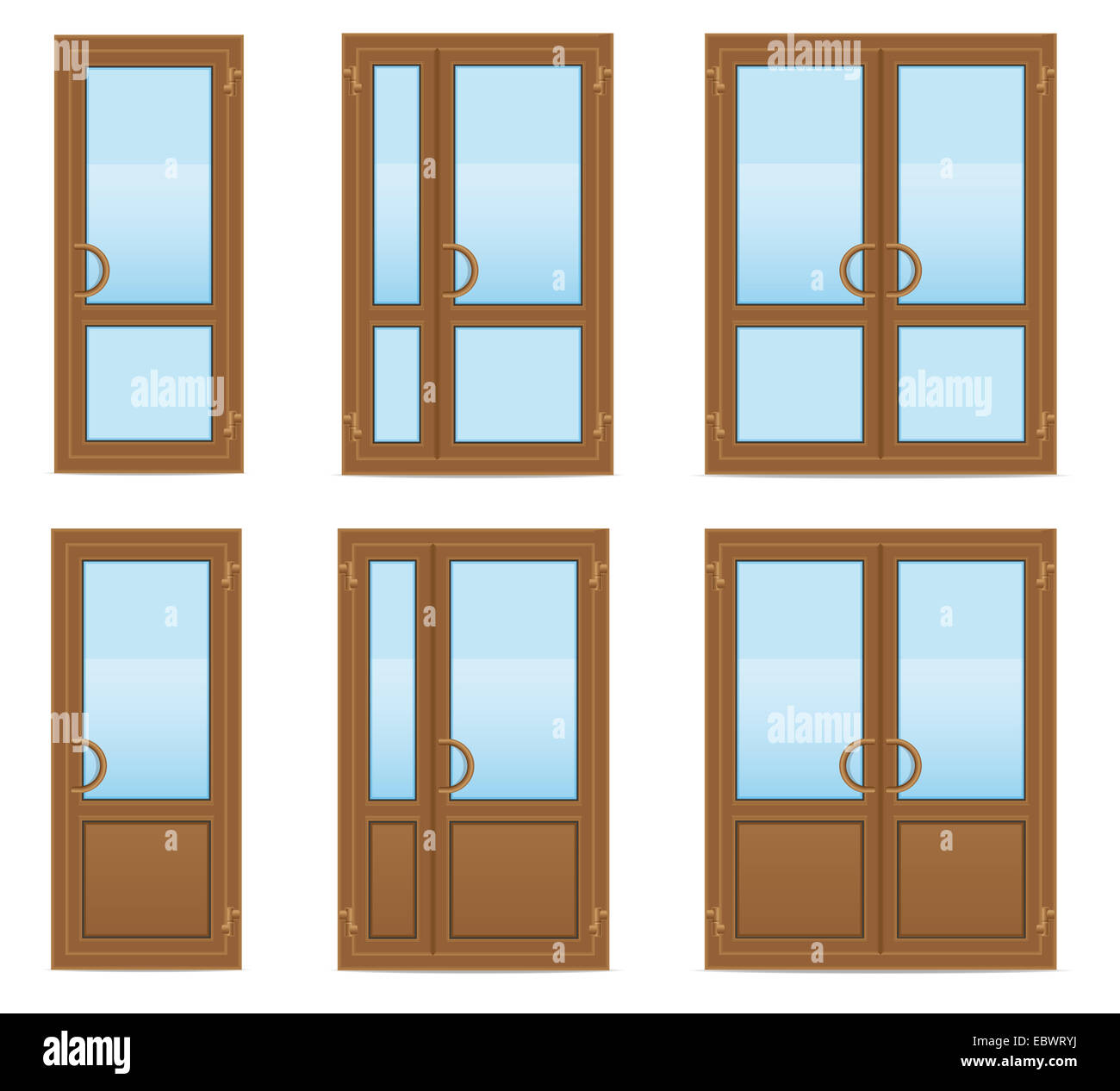 brown plastic transparent doors illustration isolated on white ...