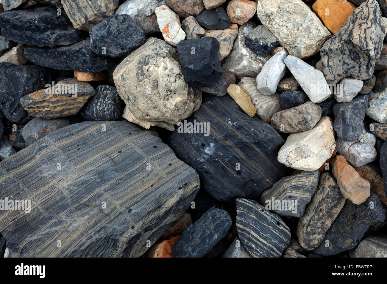 Patterned stones, Banff National Park, Alberta Province, Canada Stock ...