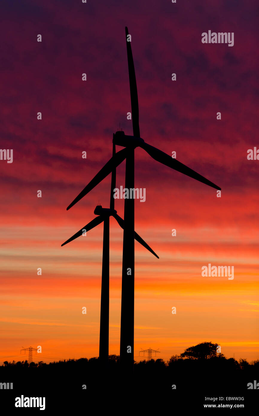 Wind turbines at sunset, Aalborg, Jutland, Denmark Stock Photo - Alamy