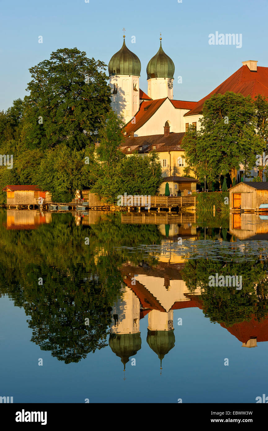 Benedictine Kloster Seeon monastery with monastery church of St ...