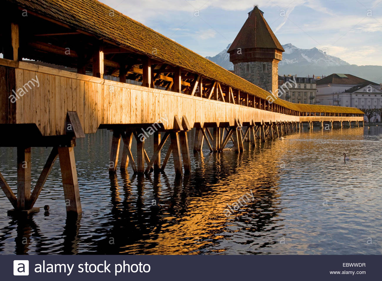 Historical Chapel Bridge Lake Lucerne Stock Photos & Historical Chapel ...