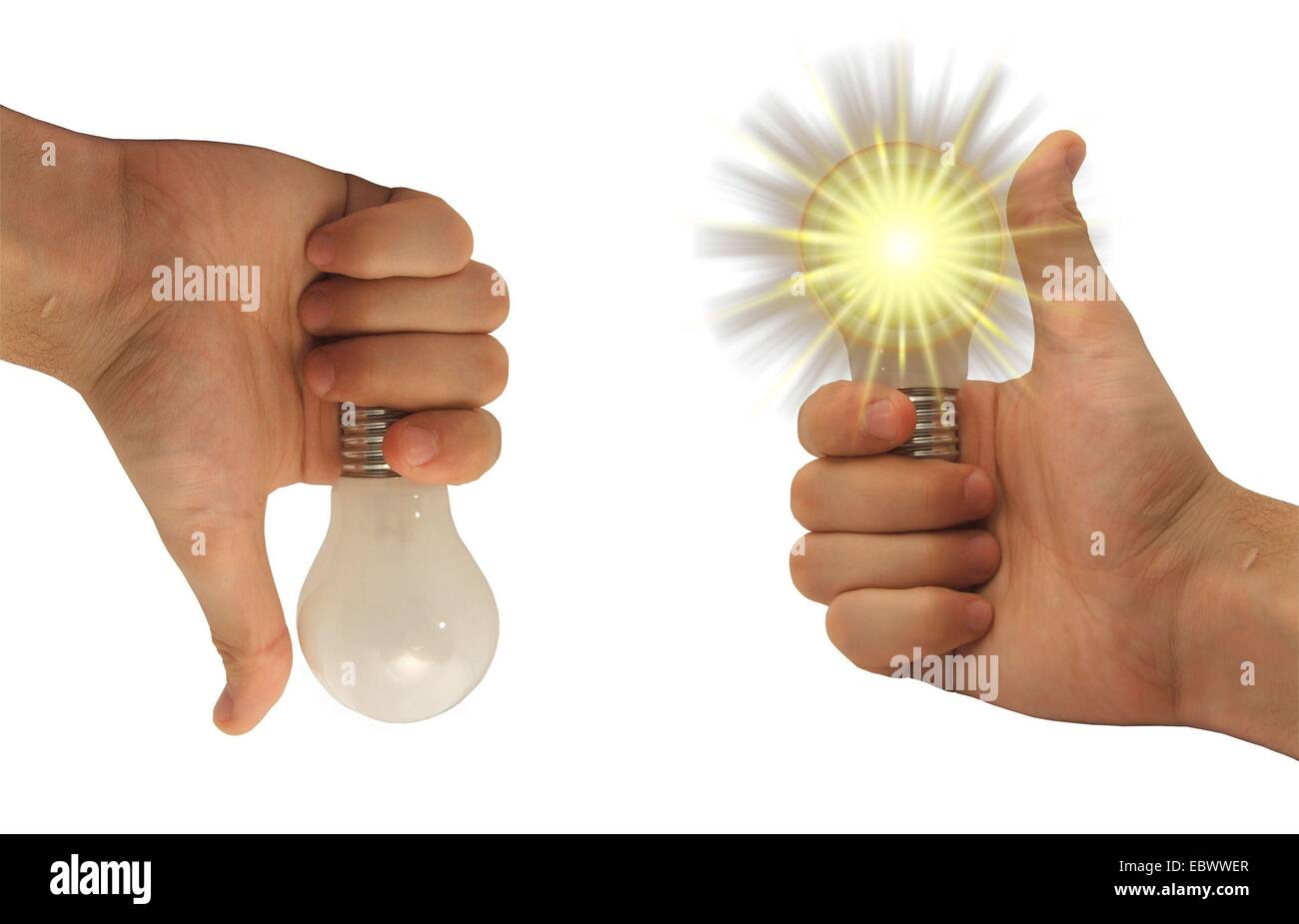 Hand showing lamp Cut Out Stock Images & Pictures - Alamy