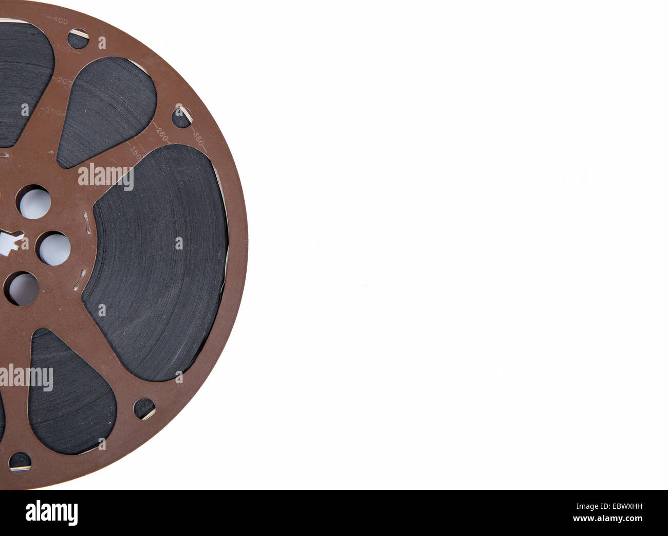 old movie film reel 16mm on the white background Stock Photo - Alamy