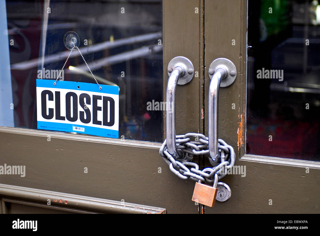 with chains closed door, Australia Stock Photo - Alamy
