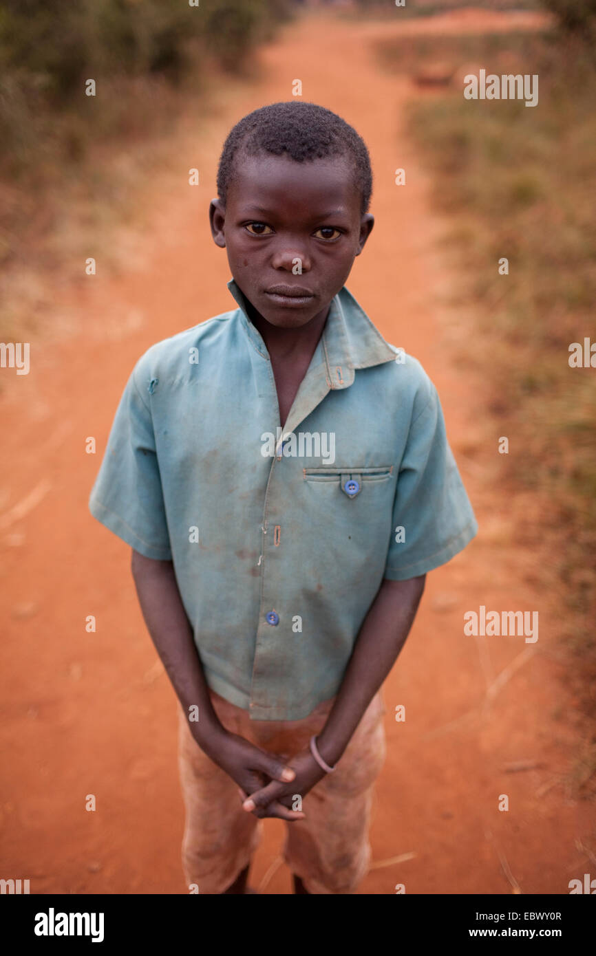 boy standing on dusty path, Burundi, Karuzi, Buhiga Stock Photo - Alamy