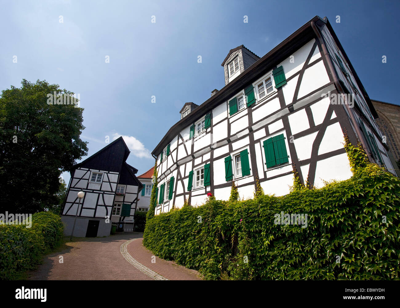 timbered houses in the city of Unna, Germany, North Rhine-Westphalia ...