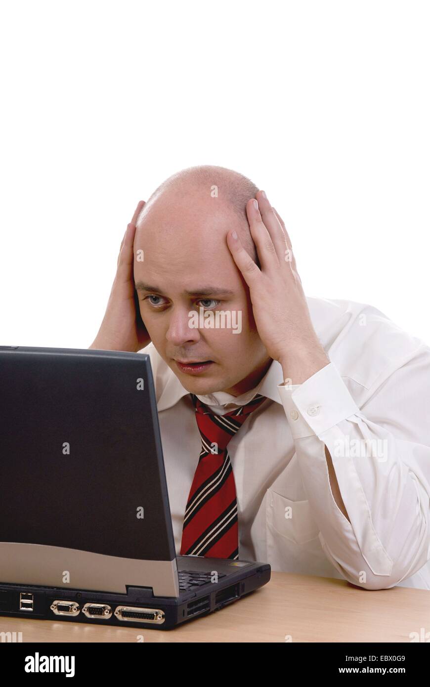 Mans hands behind computer hi-res stock photography and images - Alamy