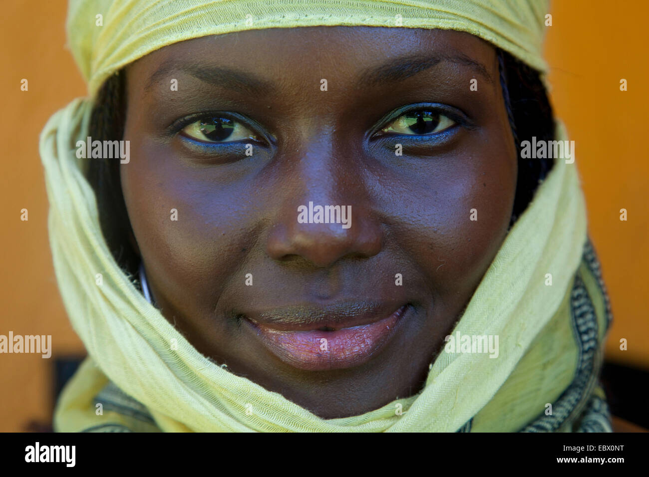 Portrait of a young woman with a headscarf, Uganda, Entebbe Stock Photo ...