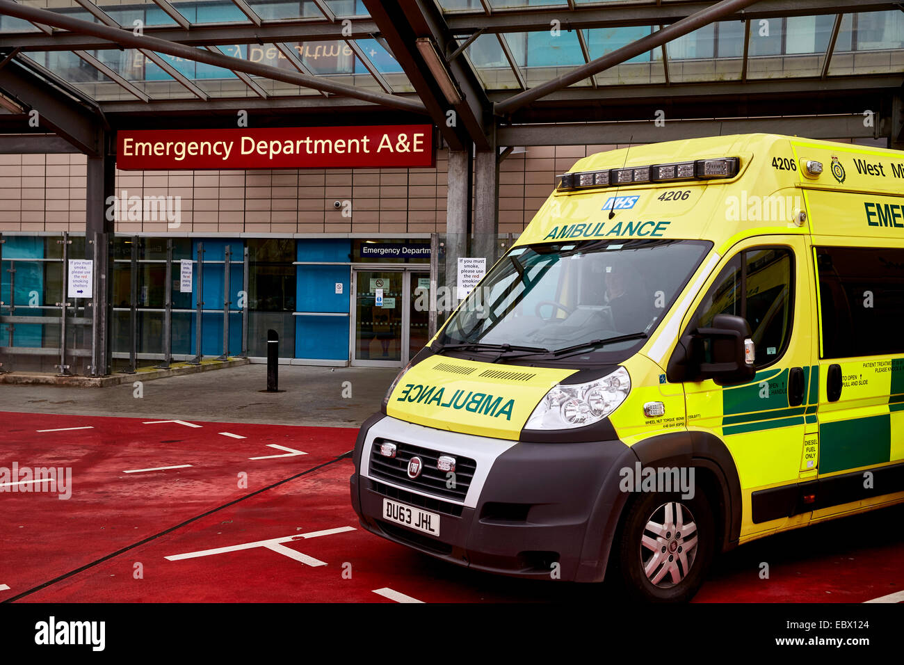 NHS Ambulances wait outside the QE Hospital Birmingham Accident and ...
