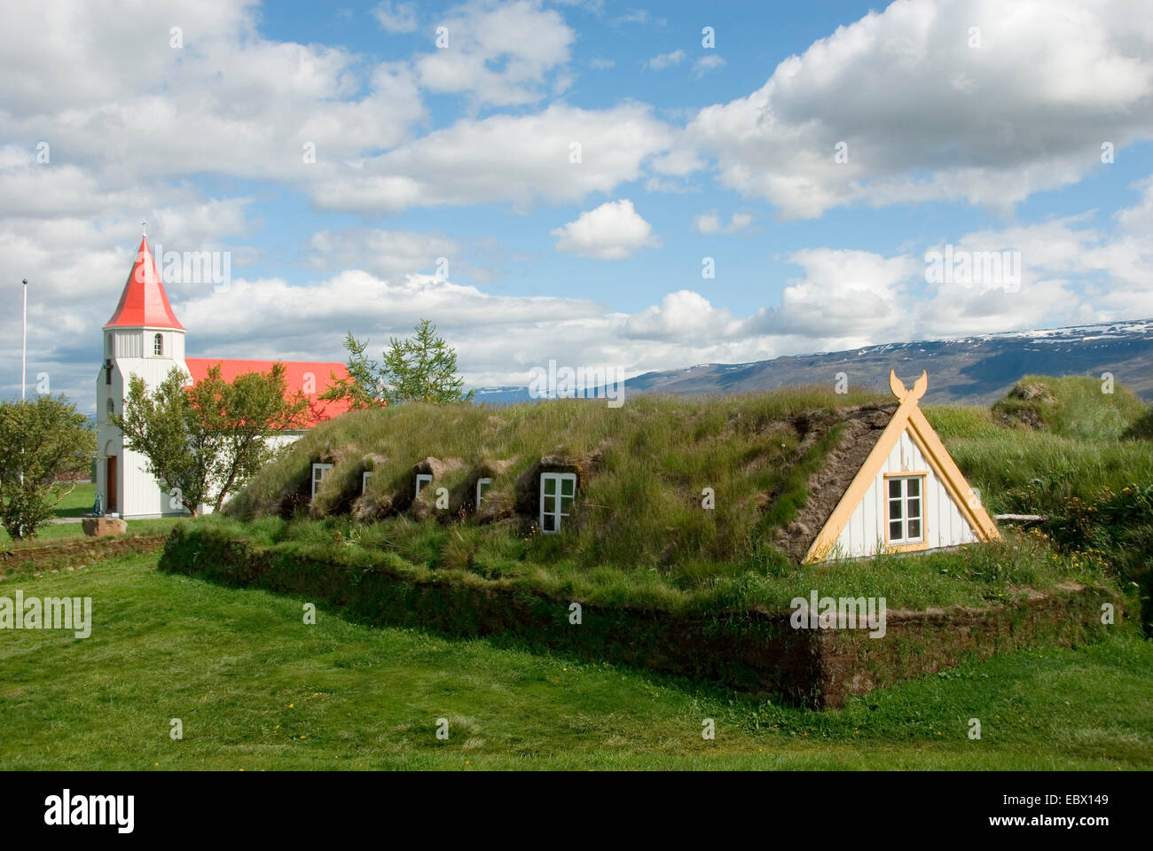 peat building in open-air museums Glaumbaer, Iceland Stock Photo - Alamy
