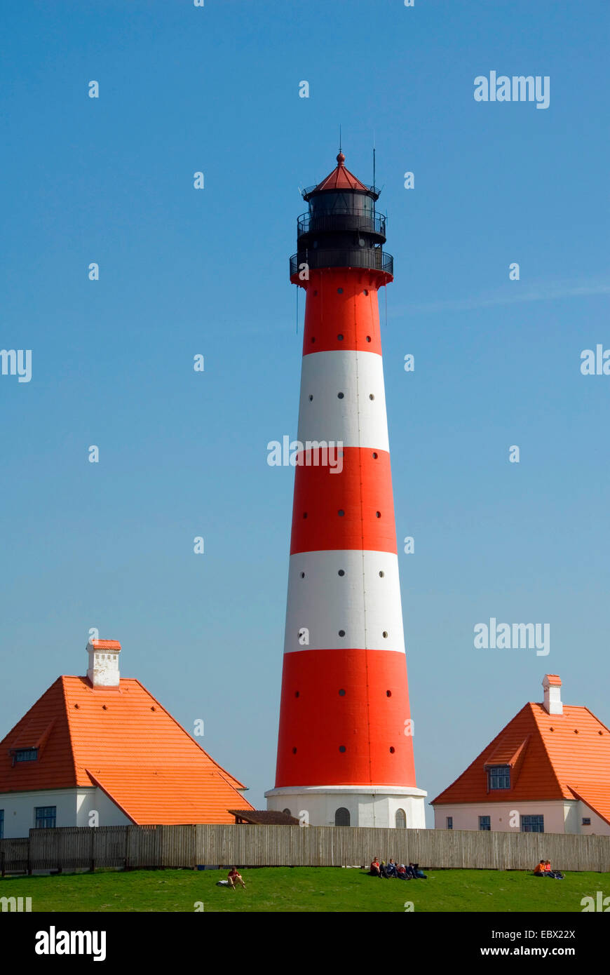lighthouse in Westerheversand, Germany, Schleswig-Holstein, Westerhever ...