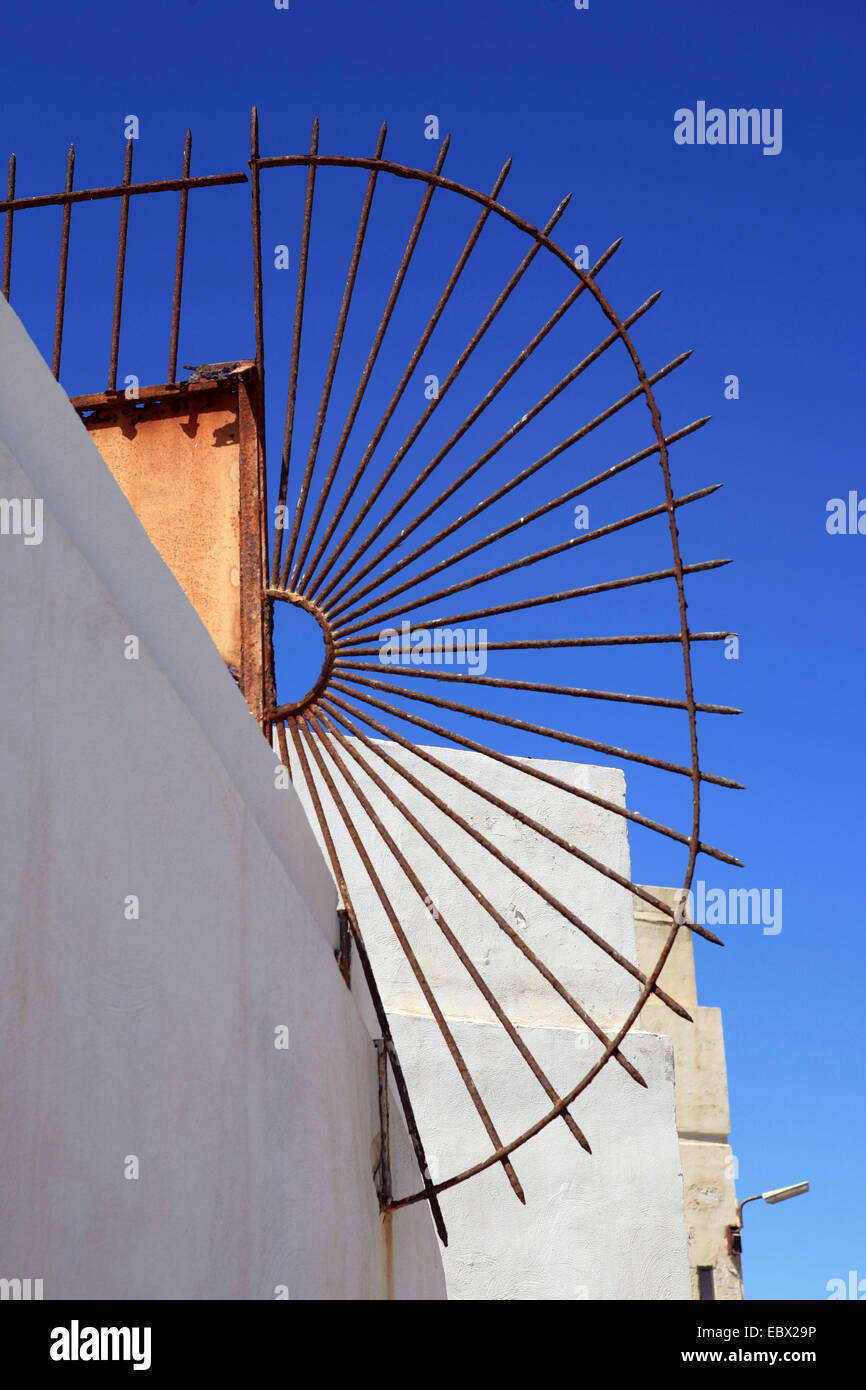 protective grid at a roof against burglary, Malta, Cirkewwa Stock Photo ...