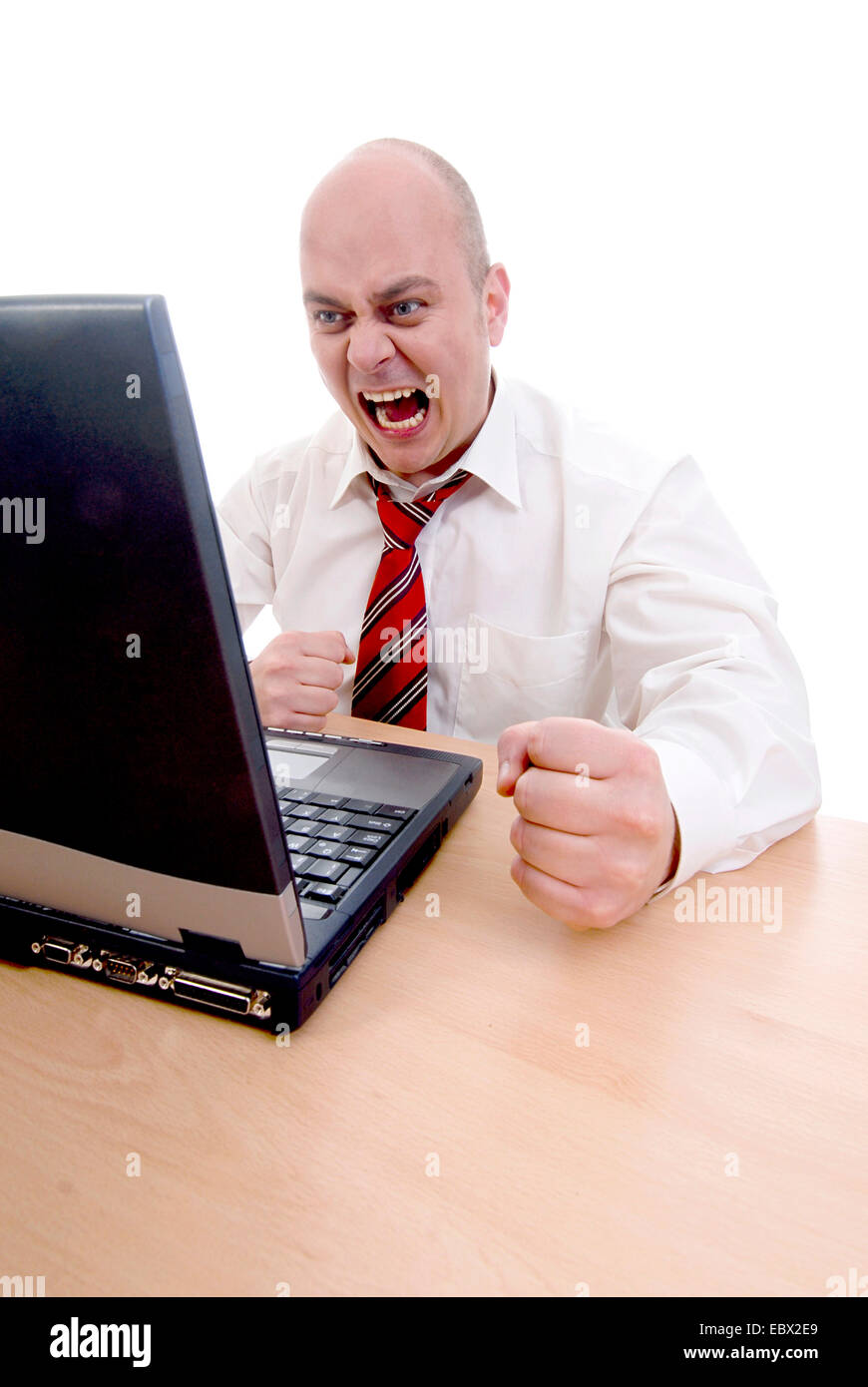 Man Crying At Computer
