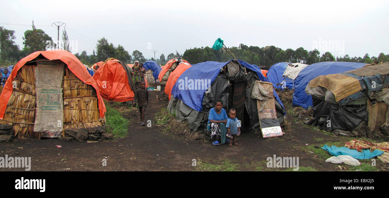 August 2009: refugee camp on the outskirts of Goma for Rwandan refugees ...