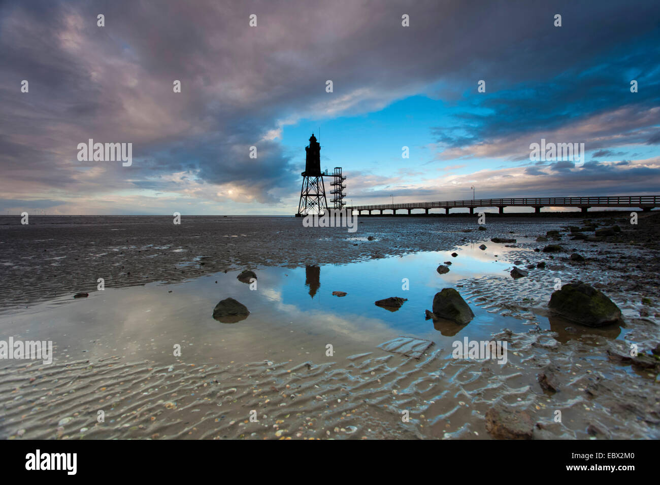 Obereversand lighthouse in Dorum-Neufeld , Germany, Lower Saxony Stock ...