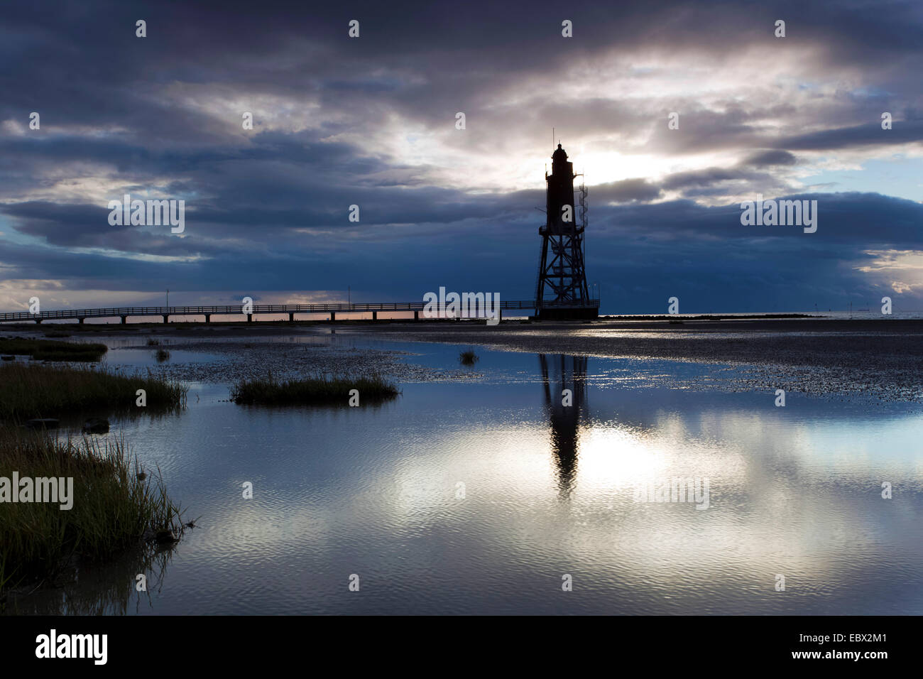 Obereversand lighthouse in Dorum-Neufeld , Germany, Lower Saxony Stock ...
