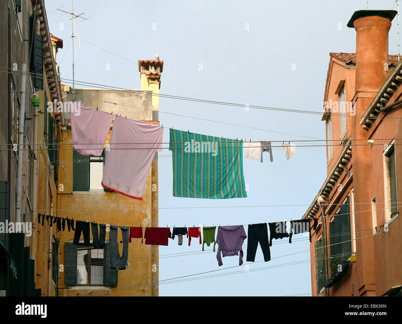 Clothesline Clotheslines Venice Italy High Resolution Stock Photography ...