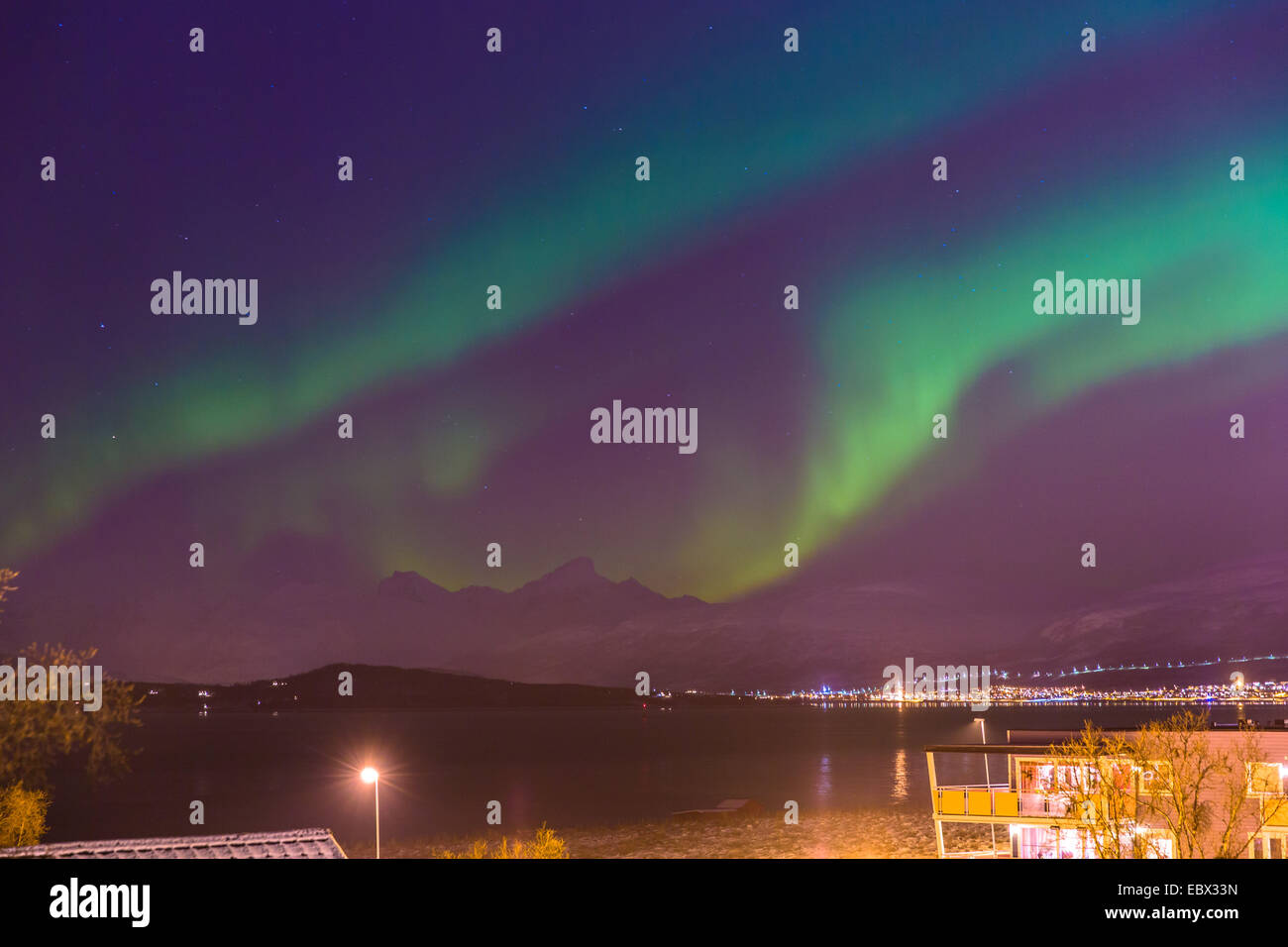 aurora over Tromso Stock Photo - Alamy