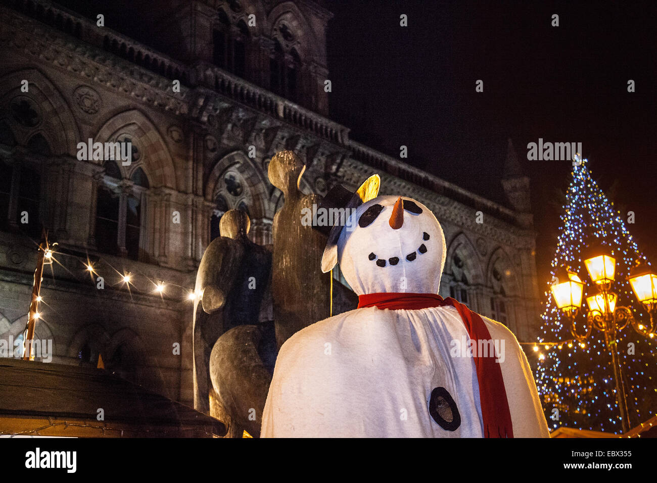 Chester, UK 4th December, 2014. Snowman at the Mid-Winter Watch Parade ...