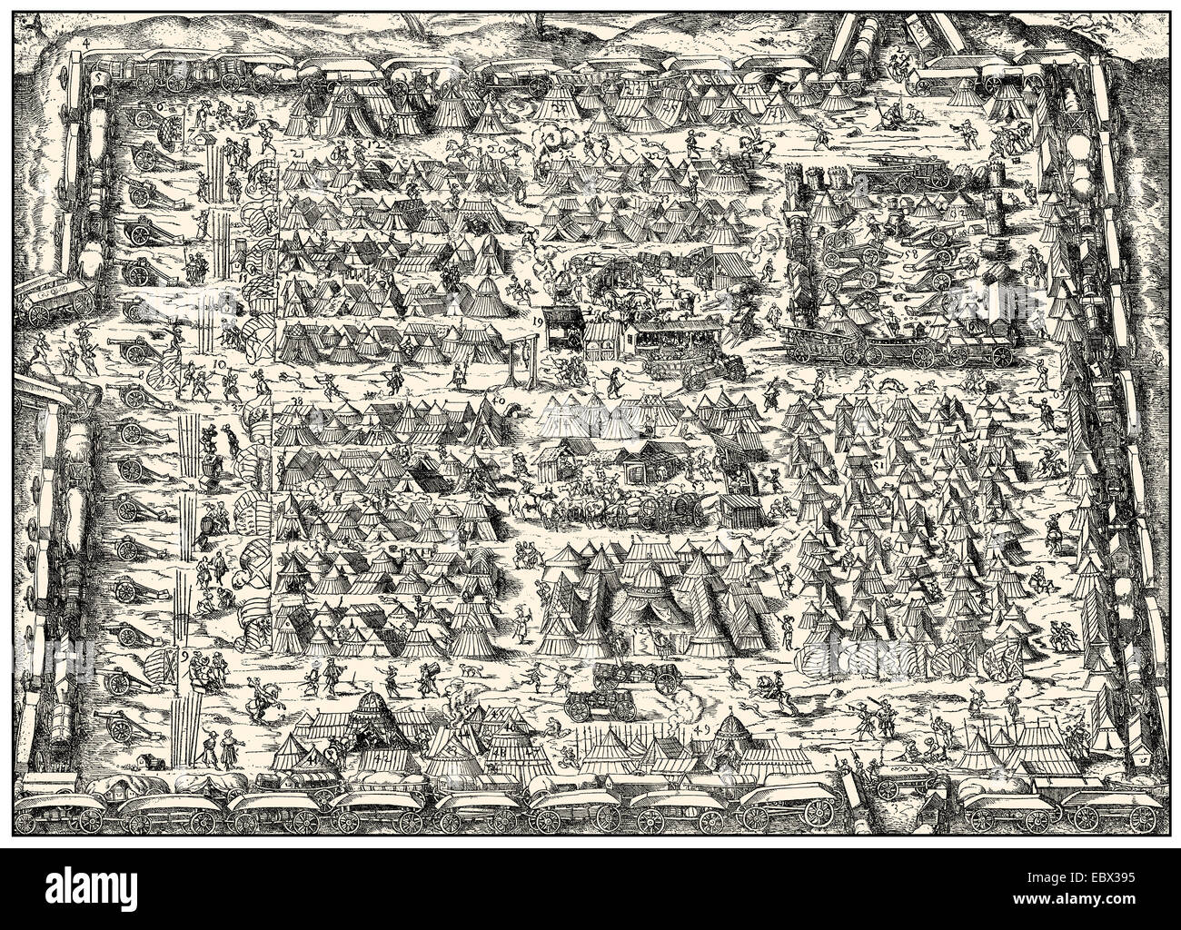 Military camp, 15th century Stock Photo - Alamy