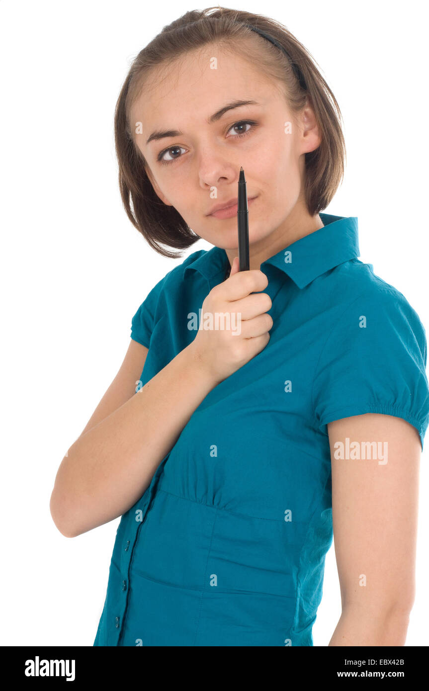 Women with a pen hi-res stock photography and images - Alamy