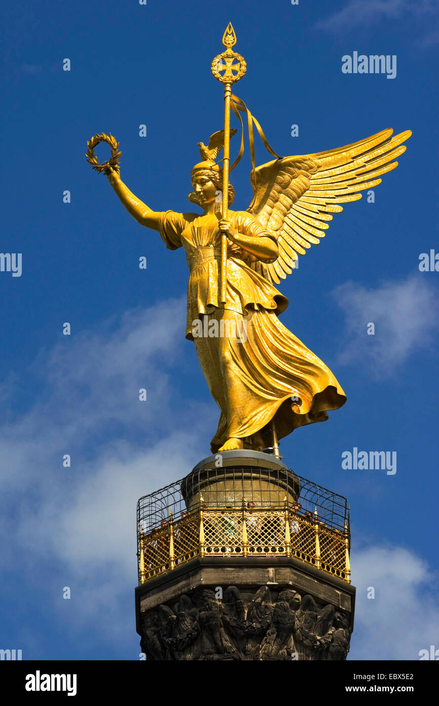 angel on the victory column, Germany, Berlin Stock Photo - Alamy