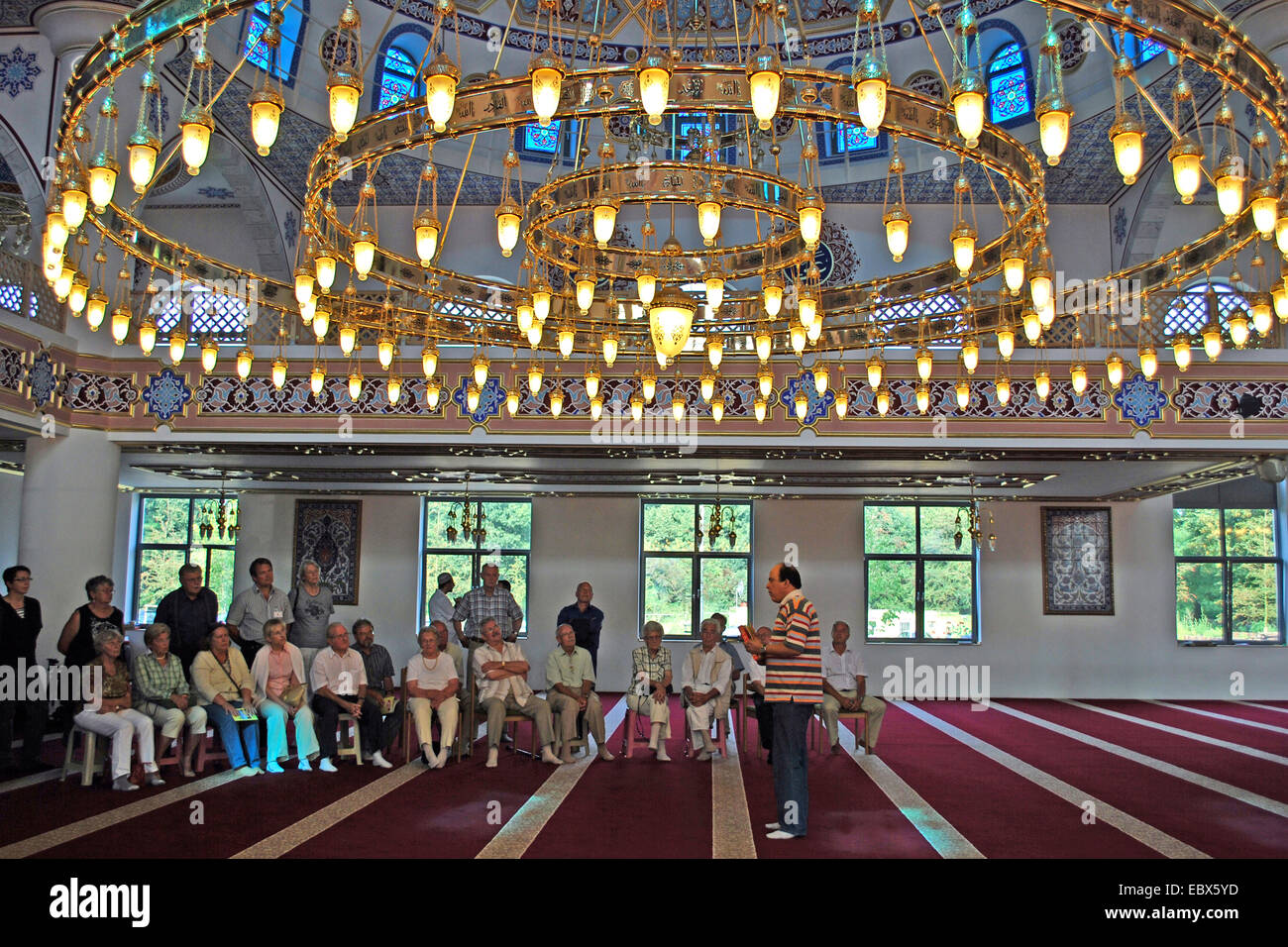 interior view of Ditib Merkez mosque in Duisburg-Marxloh, Germany ...