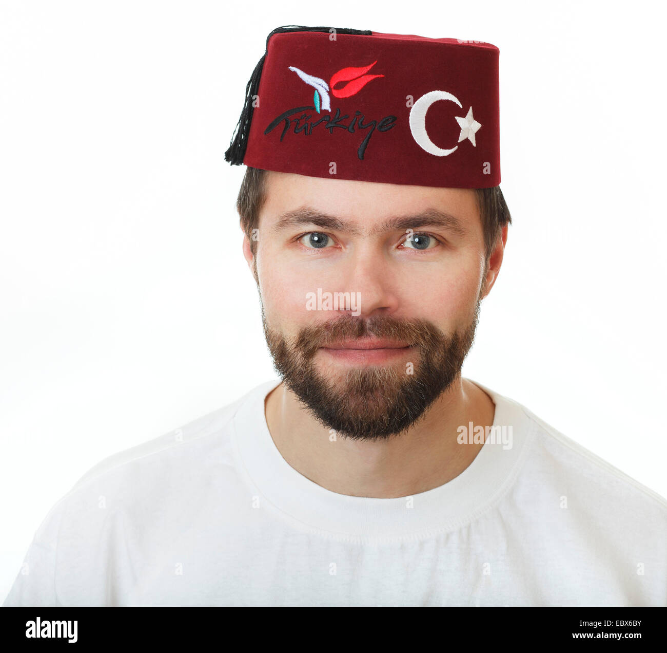 Man with a beard in the fez Stock Photo - Alamy