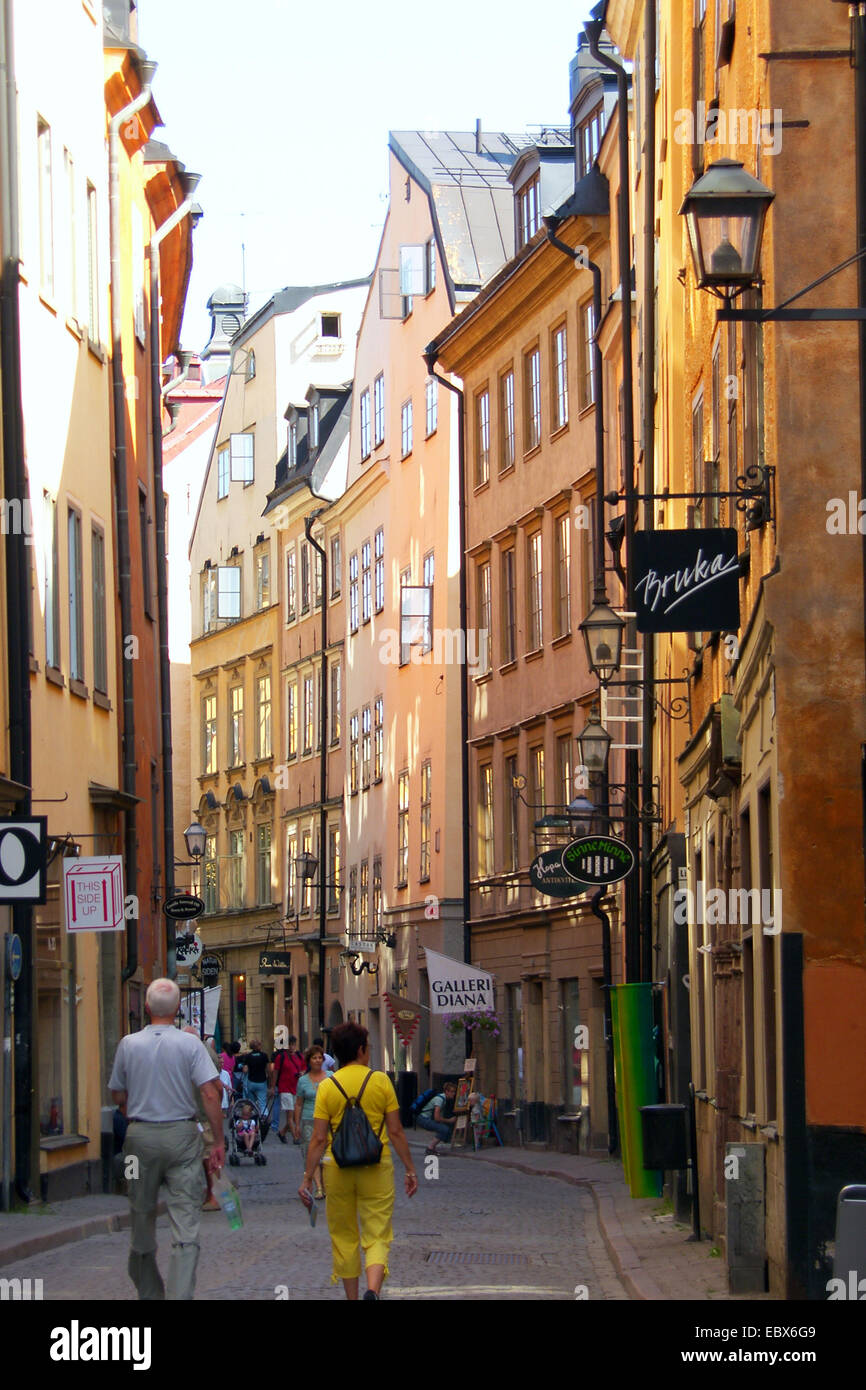 Shopping street gamla stan stockholm hi-res stock photography and ...