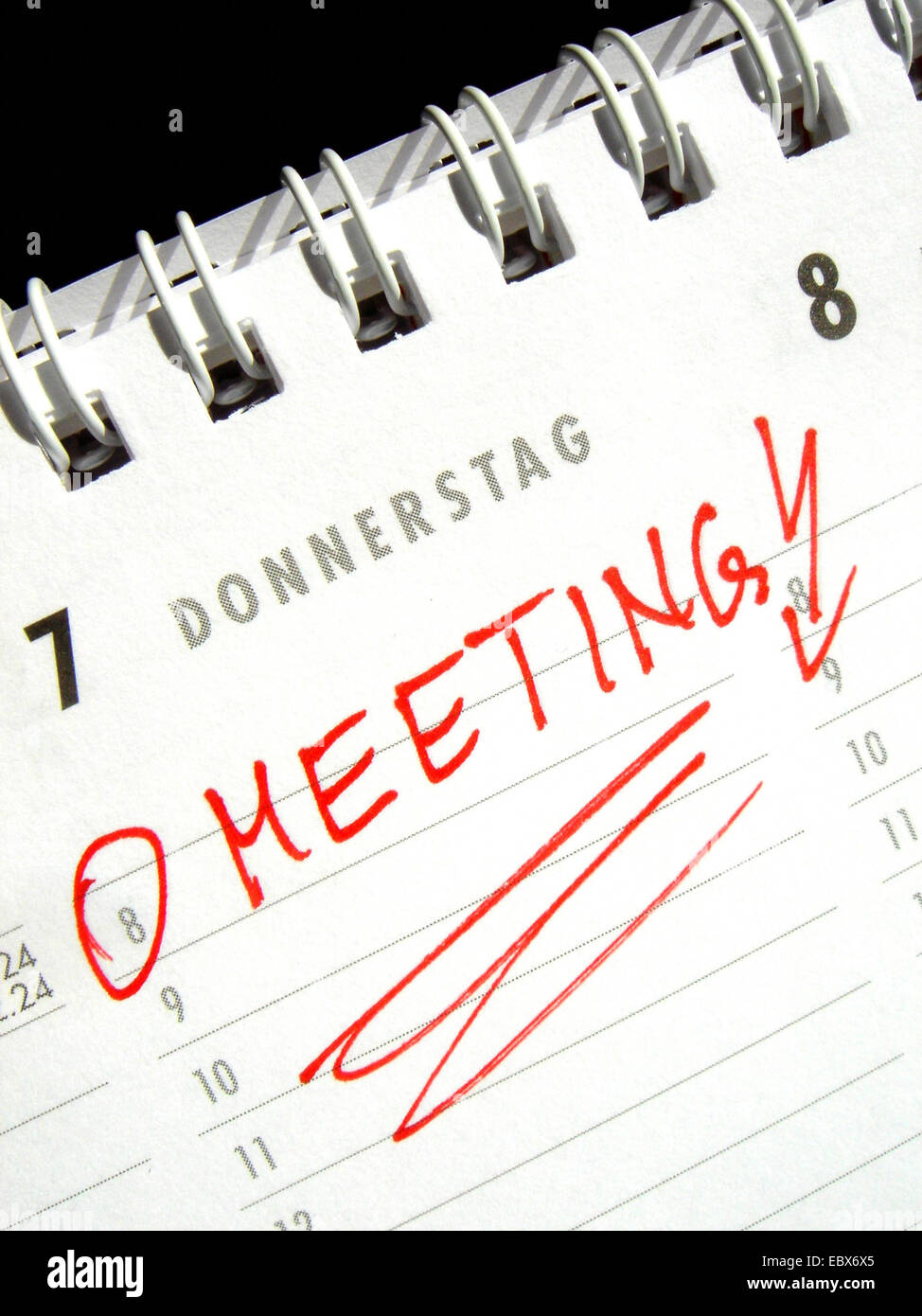meeting - calendar entry Stock Photo - Alamy