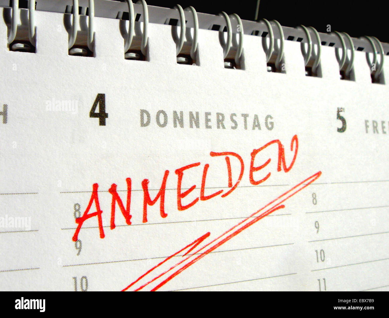 announce - calendar entry Stock Photo - Alamy