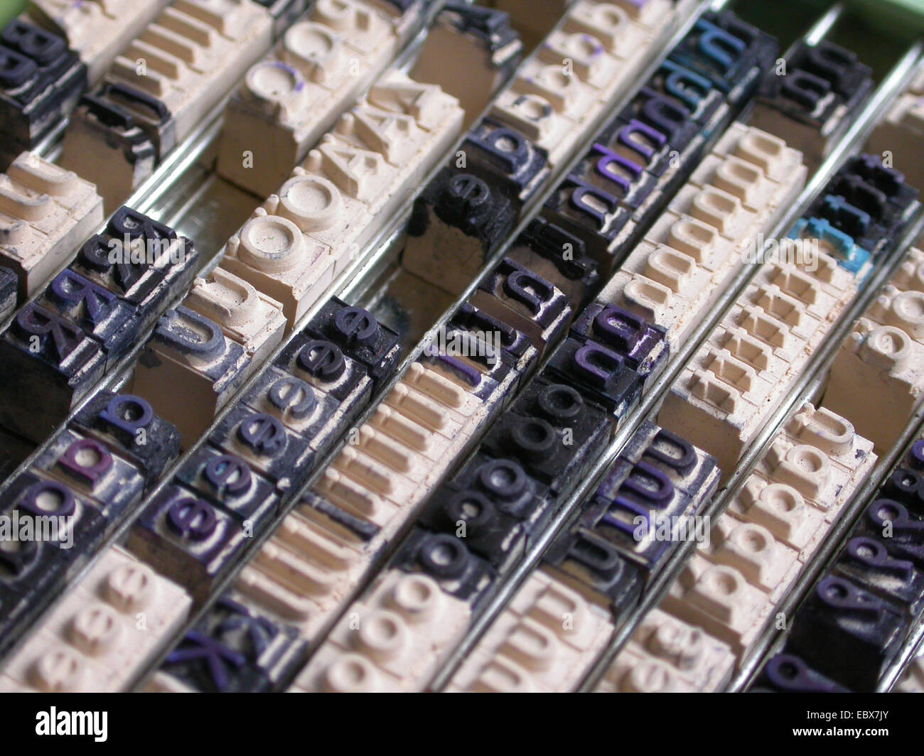 Letter of a stamp type case Stock Photo - Alamy