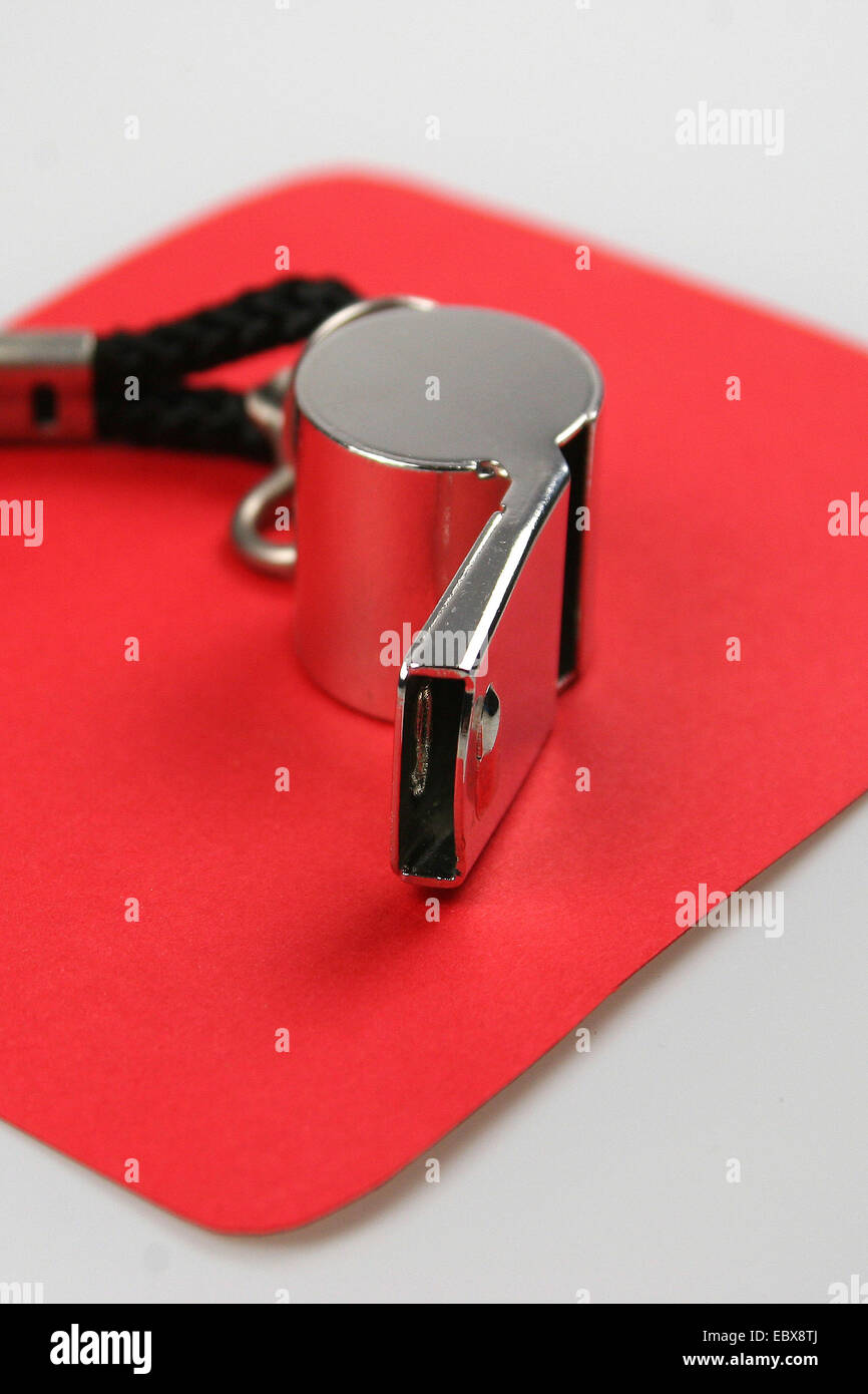 red card and whistle Stock Photo - Alamy