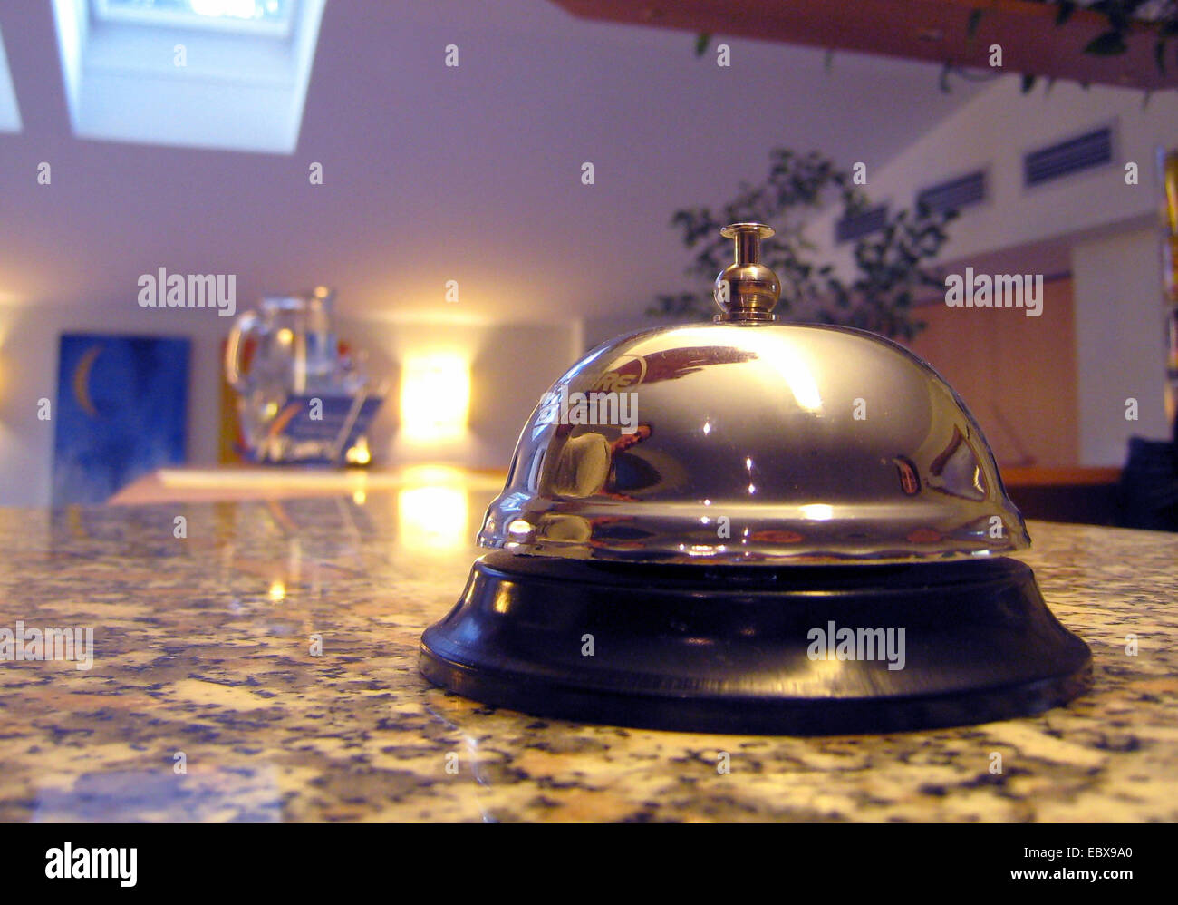 bell at teh reception of a hotel Stock Photo - Alamy
