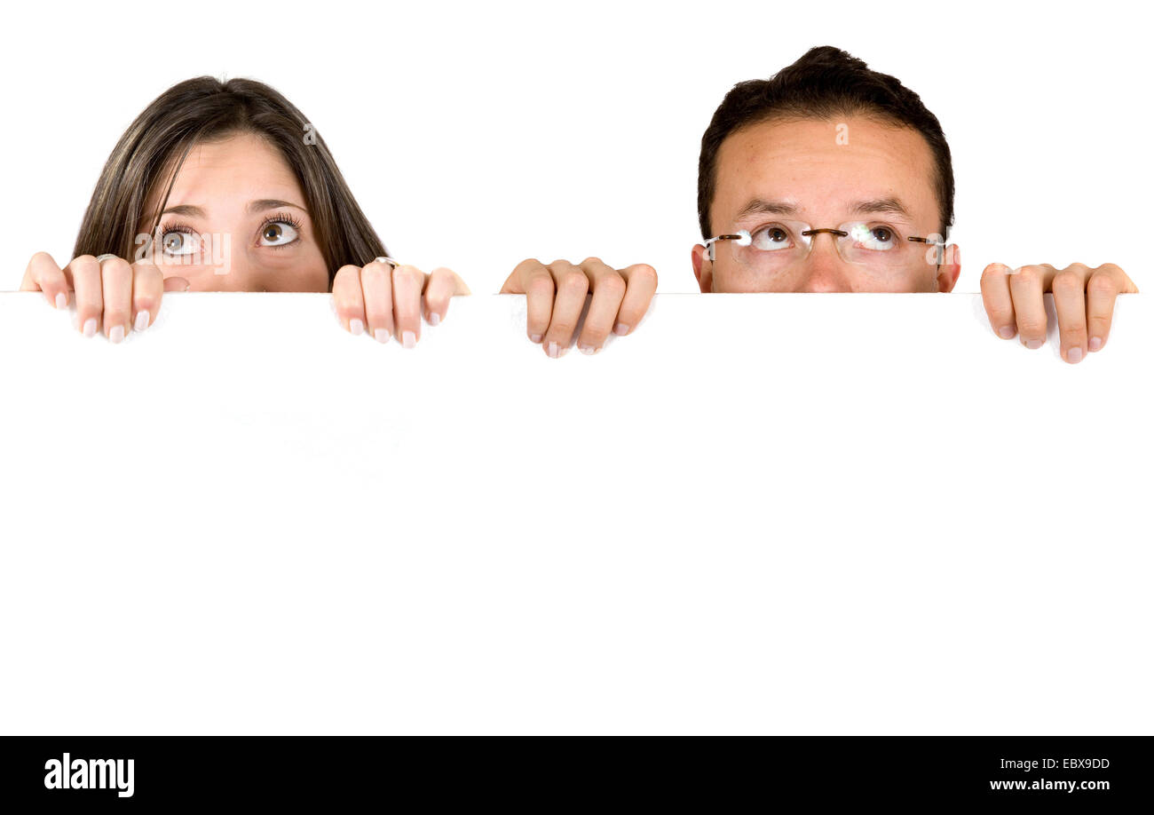 Hands holding signs Cut Out Stock Images & Pictures - Alamy