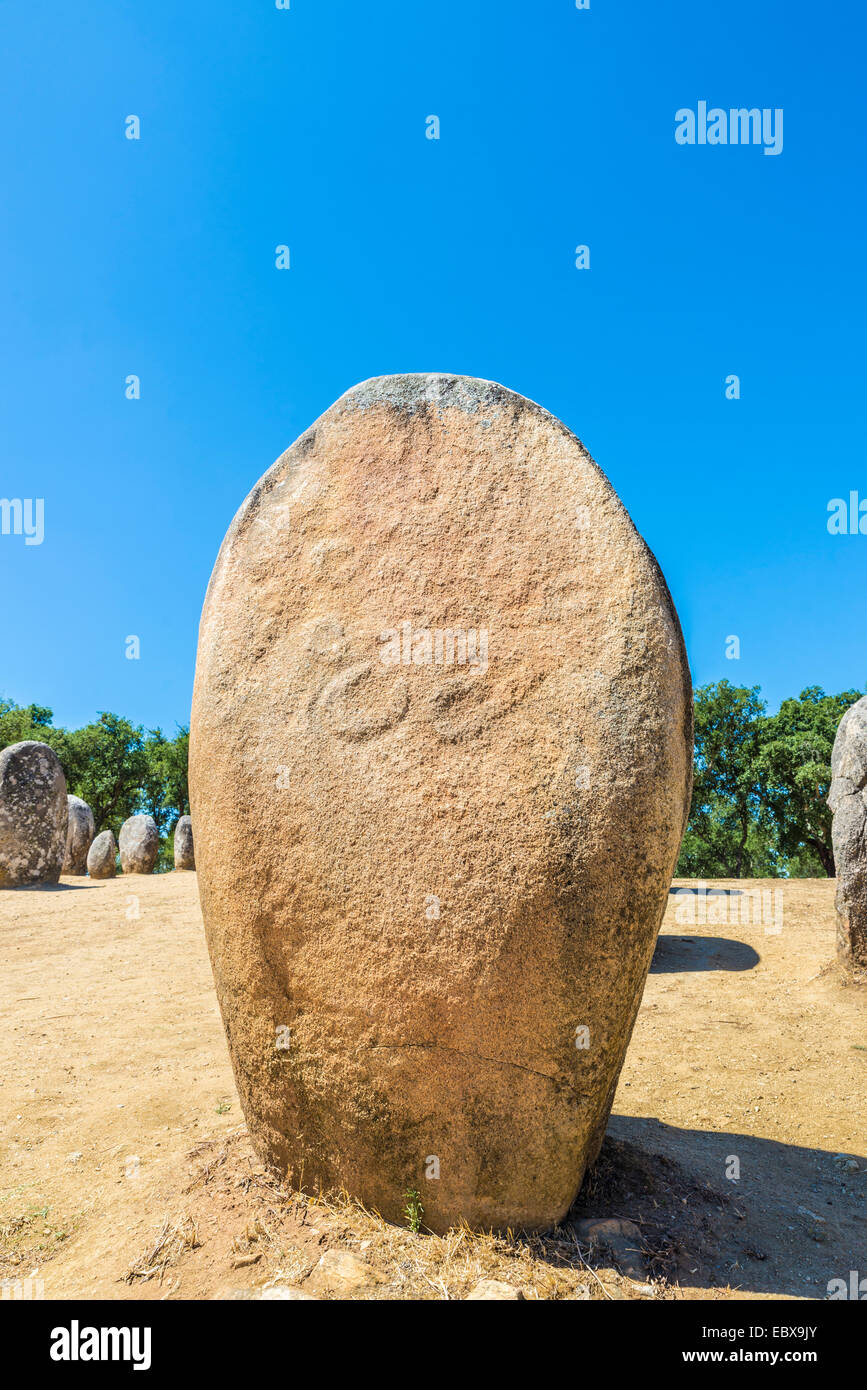 The Cromlech of the Almendres megalithic complex (or Almendres Cromlech ...