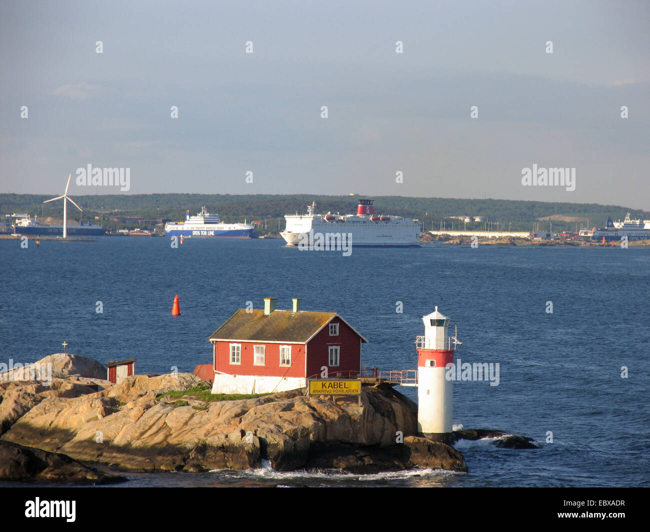 The entry and exit from the port of Gothenburg leads past countless ...