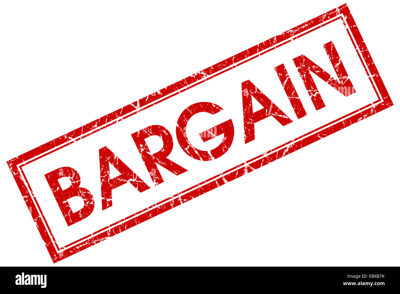 bargain red square stamp isolated on white background Stock Photo - Alamy