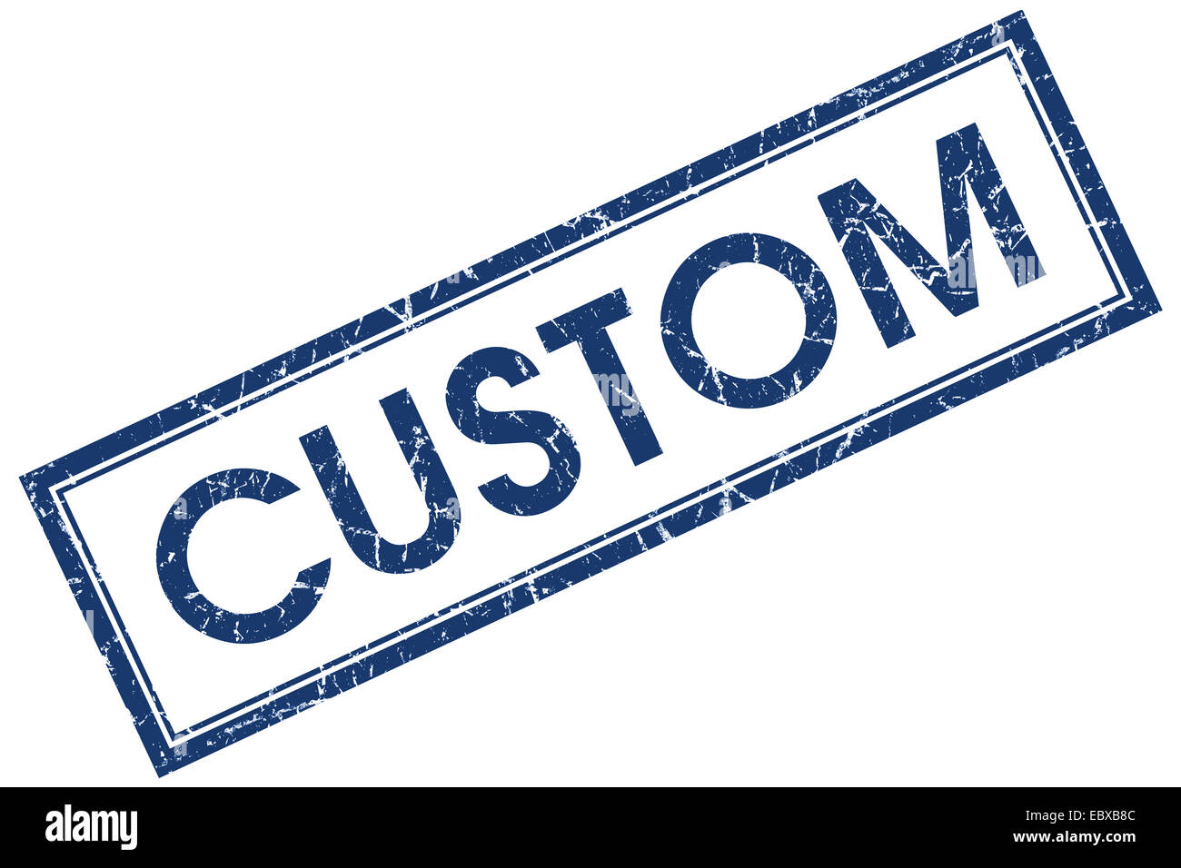 custom blue square stamp isolated on white background Stock Photo - Alamy