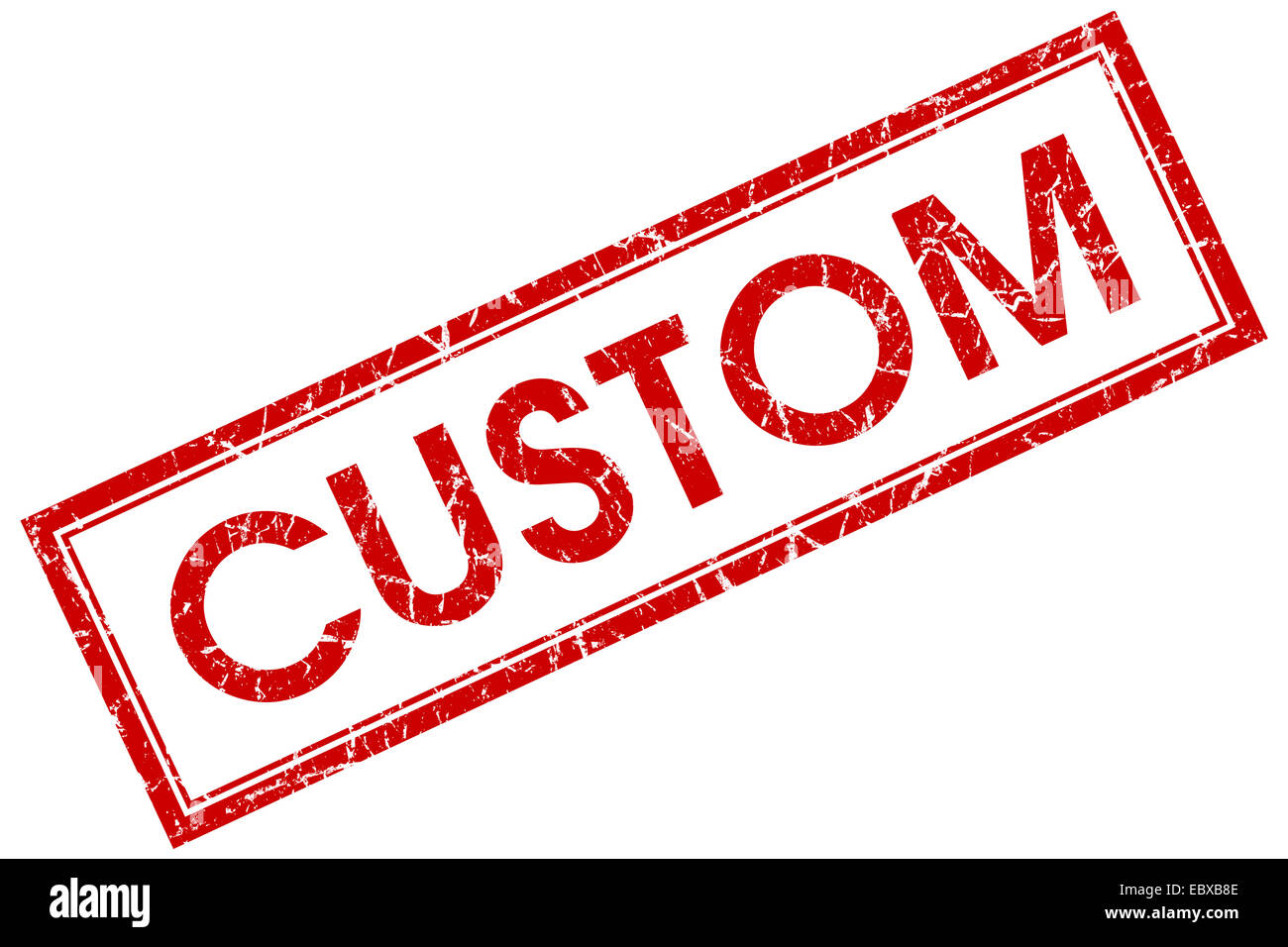 custom red square stamp isolated on white background Stock Photo - Alamy