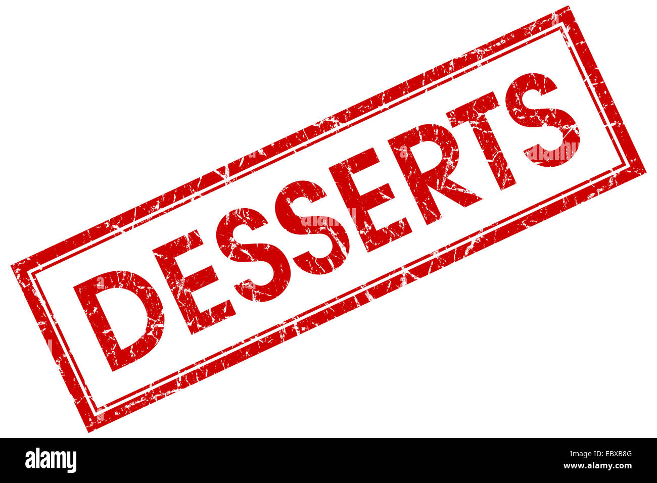 desserts red square stamp isolated on white background Stock Photo - Alamy