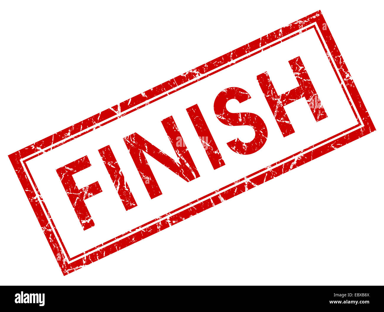 finish red square stamp isolated on white background Stock Photo - Alamy