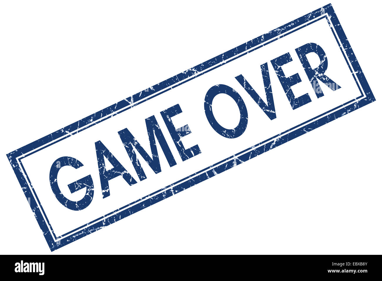 game over blue square stamp isolated on white background Stock Photo ...