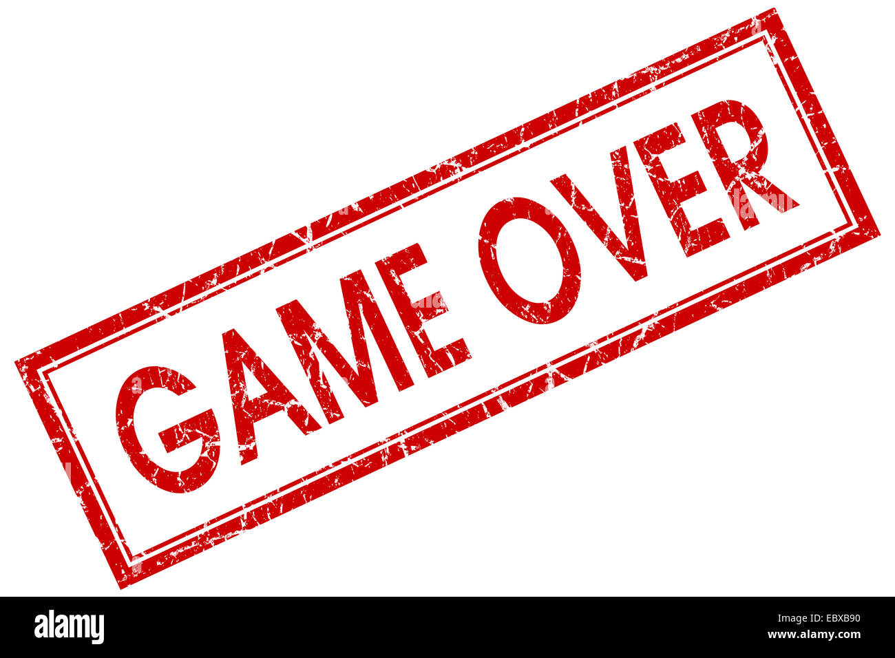 game over red square stamp isolated on white background Stock Photo - Alamy