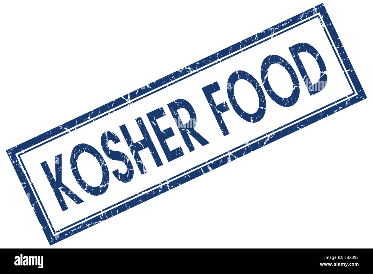 kosher food blue square stamp isolated on white background Stock Photo ...