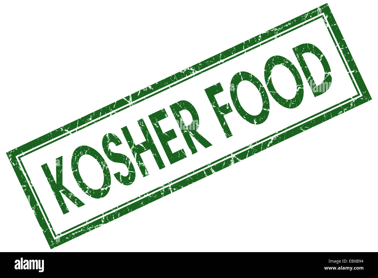 kosher food green square stamp isolated on white background Stock Photo ...