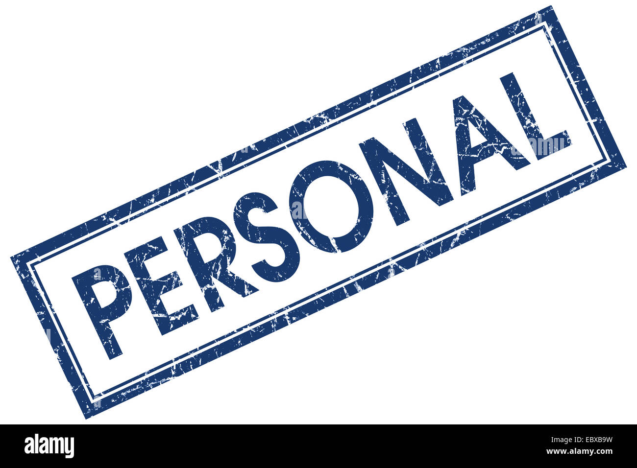 personal blue square stamp isolated on white background Stock Photo - Alamy