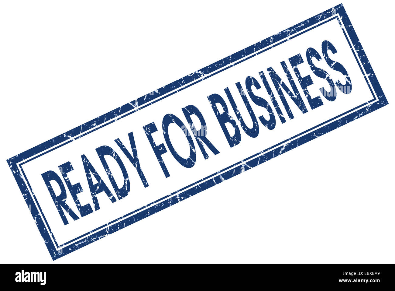 ready for business blue square stamp isolated on white background Stock ...