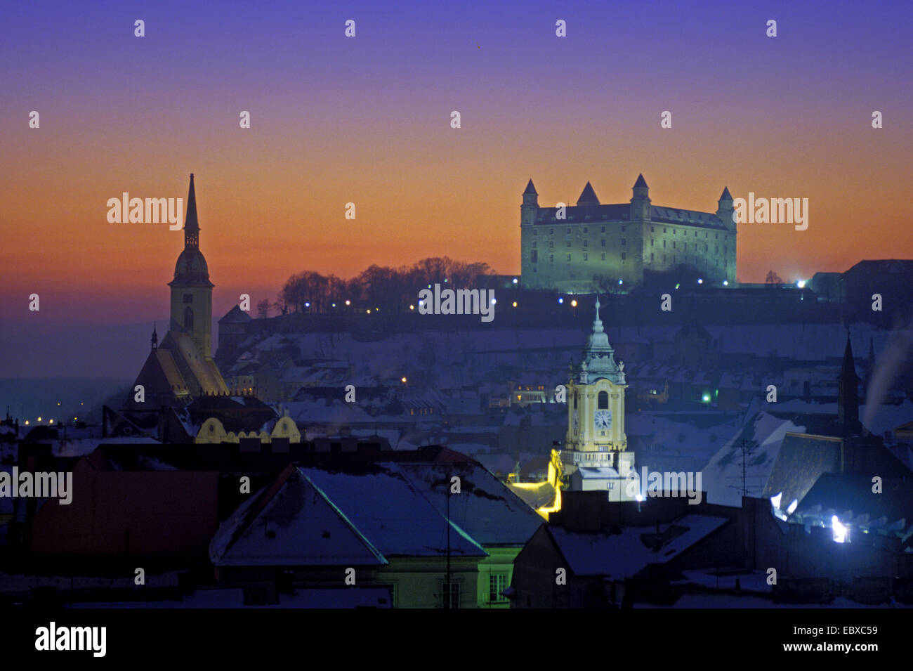 Bratislava at night, Slovakia Stock Photo - Alamy